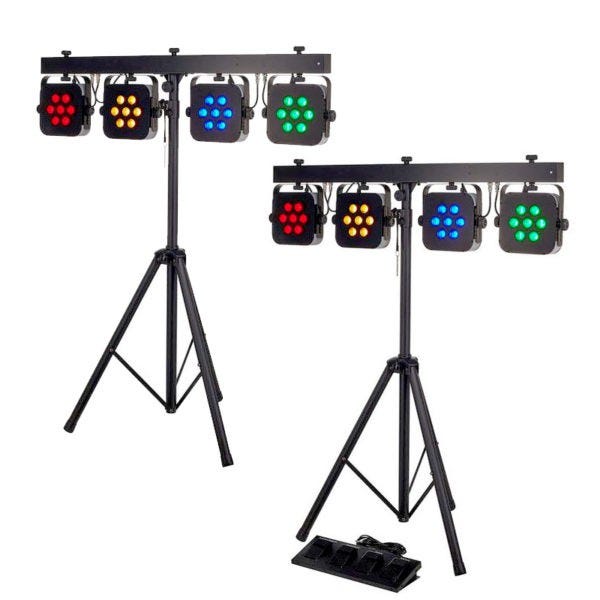 TIL LEIE I BERGEN 2 stk lysrigg for scene totalt 8 ledkanner på stativ | FINN torget