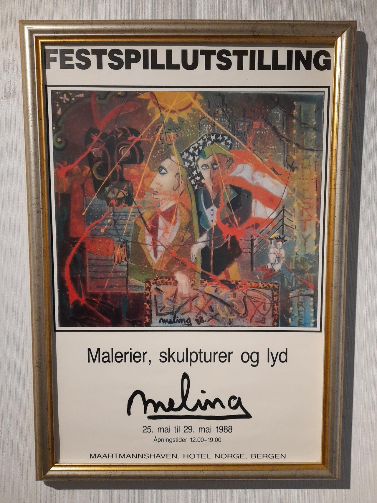 Gerhard Meling (Haugesund,1945-2013),"Festspillutstilling i Bergen, mai ...