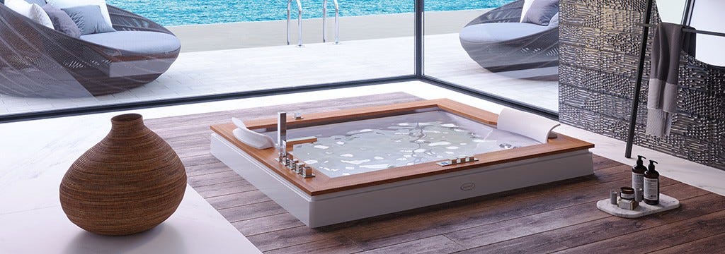 Jacuzzi® Aura Plus Designer: Carlo Urbinati 180 x 150 x 66 LEVERINGSKLAR | FINN-torget