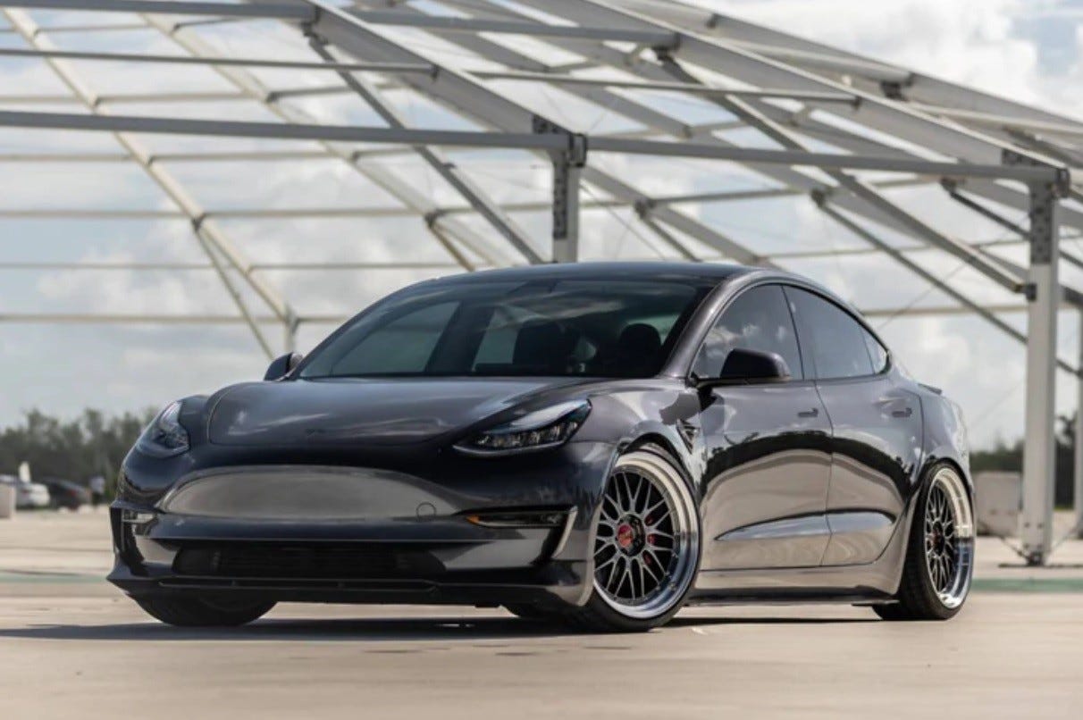 19" BBS LOOK KANTFELGER TIL TESLA MODEL 3 M/DEKK! SEMI SMIDDE FELGER ...