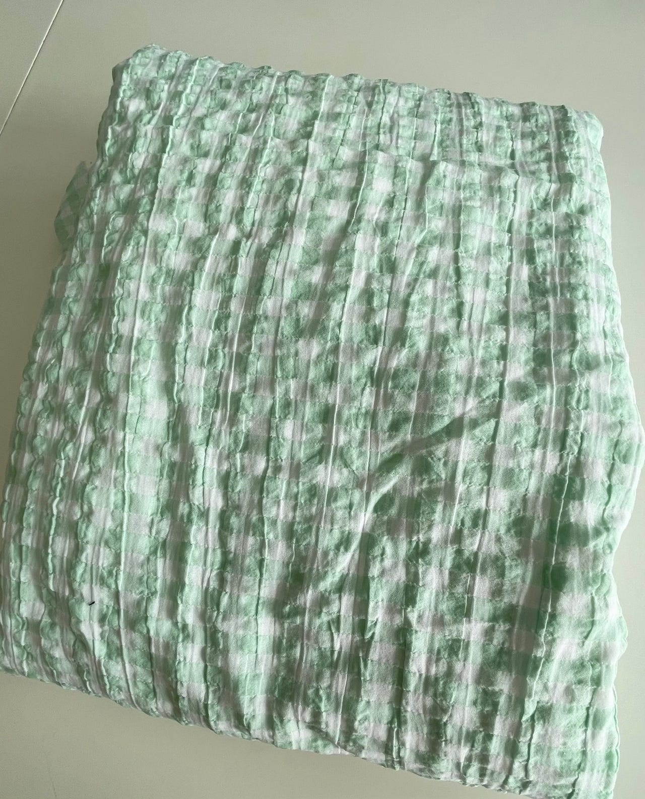 Lillemartine 2,5 meter garnfarget ruter mint/hvit | FINN-torget