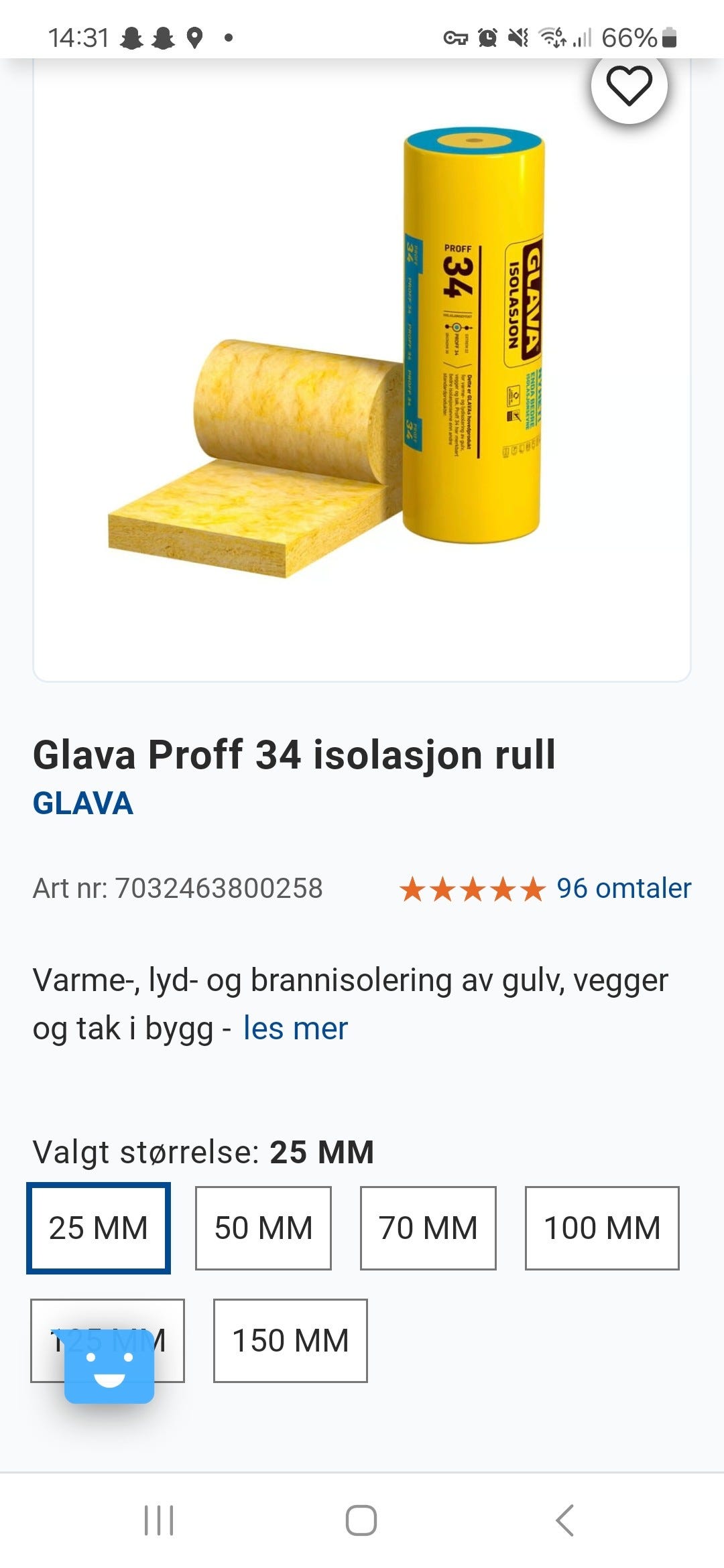 Glava isolasjon rull 25mm | FINN torget