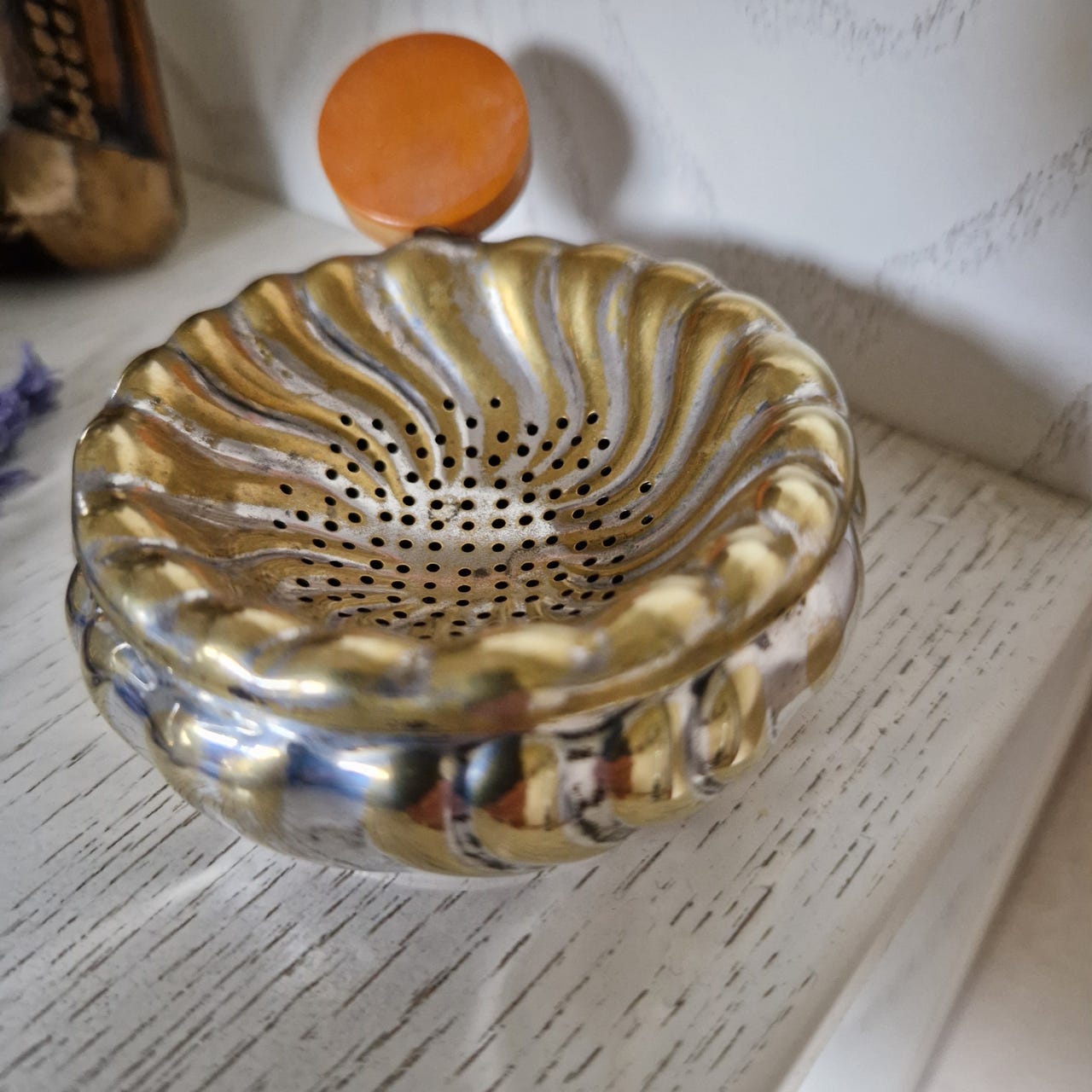 Antikk Te Sil Tea Strainer, i sølvplett, Retro, vintage🫖🍵 | FINN-torget