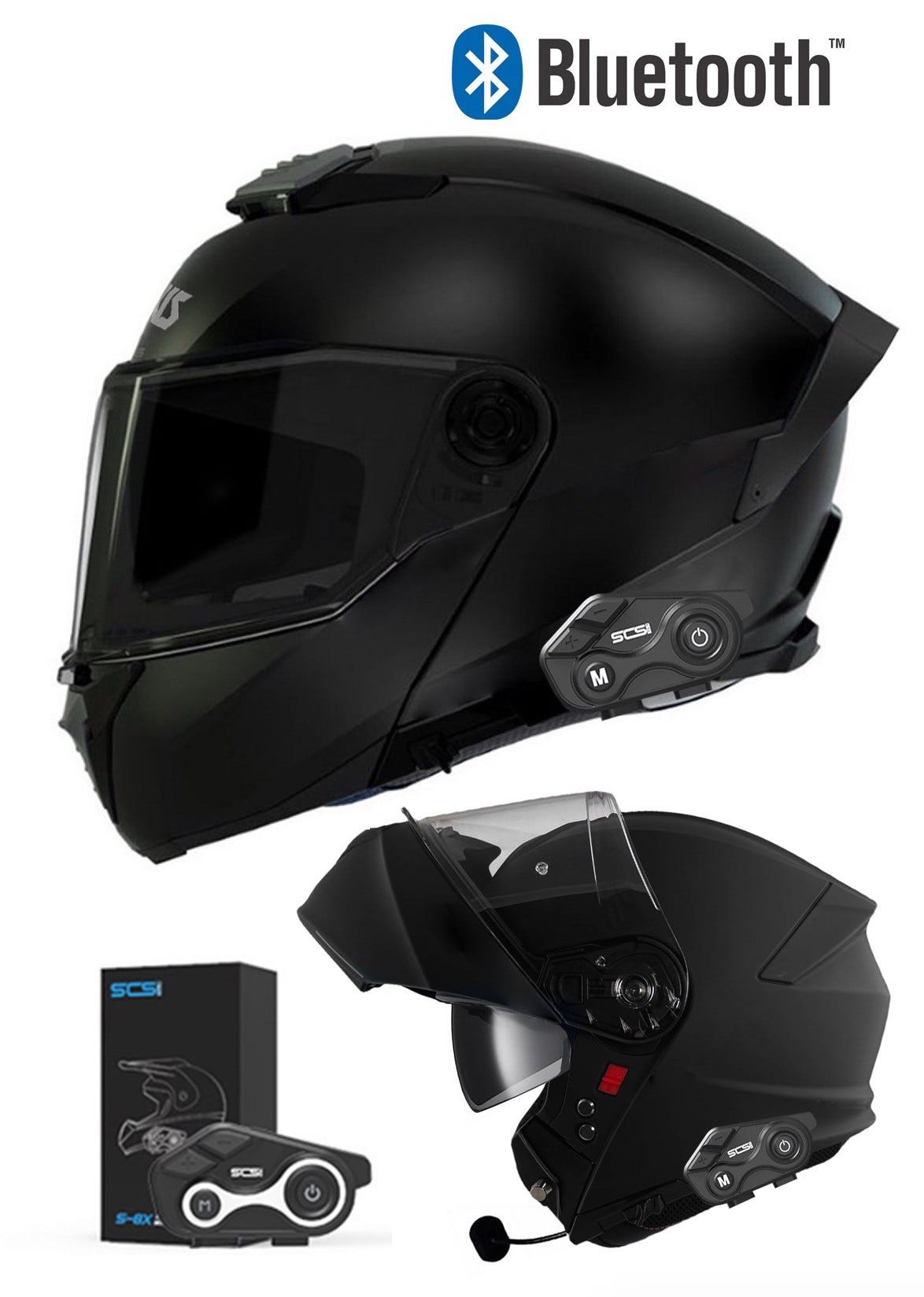 Intercom åpningsbar Flip-up ECE 22.06 mc hjelm | FINN-torget