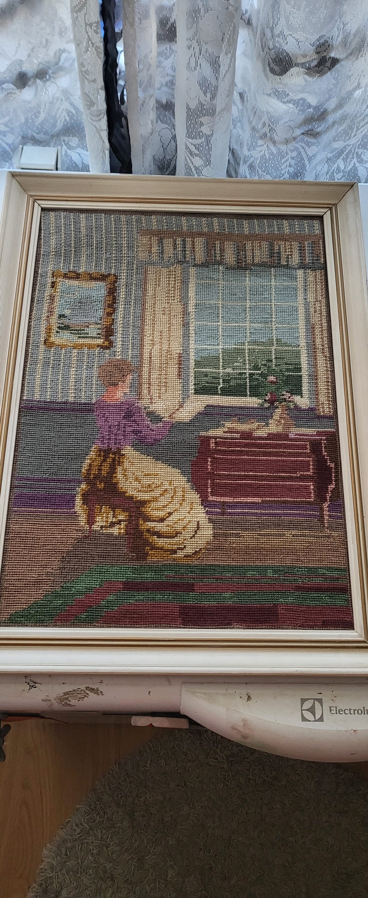 brodert bilde innrammet, retro, | FINN-torget