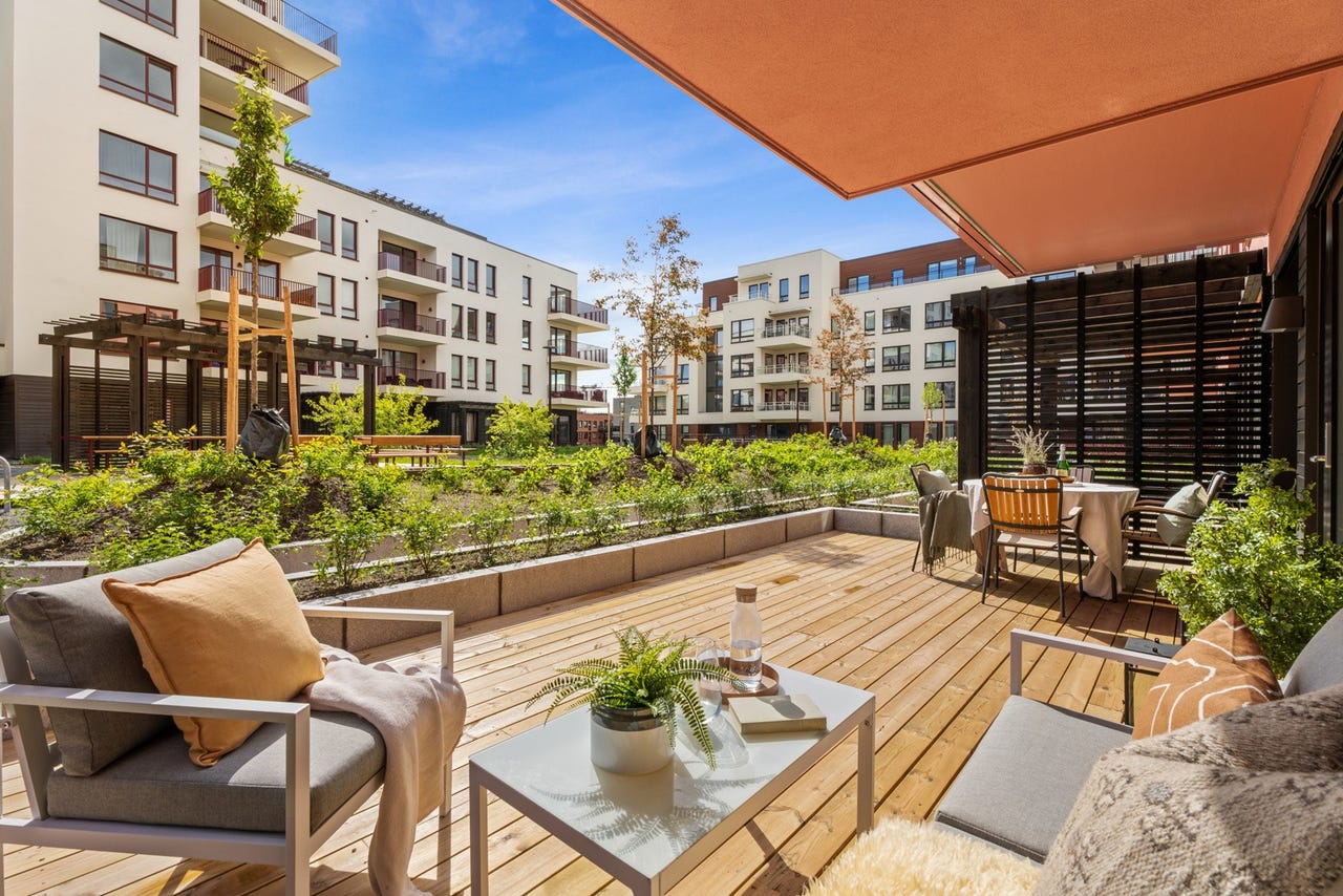 Helt ny og lekker 2-roms med stor markterrasse på 25kvm - Gulvvarme i ...