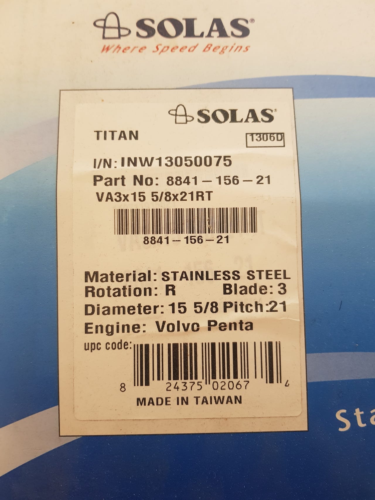 Solas titan propell til volvo penta 290 | FINN-torget