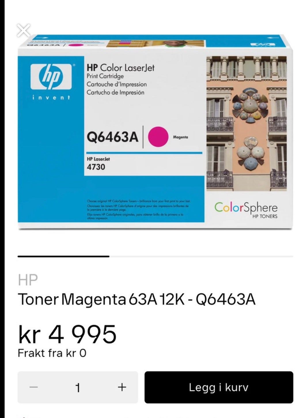 COLOR LASERJET Q6463A MAGENTA TONER ! Aldri åpnet ! Ny pris | FINN-torget