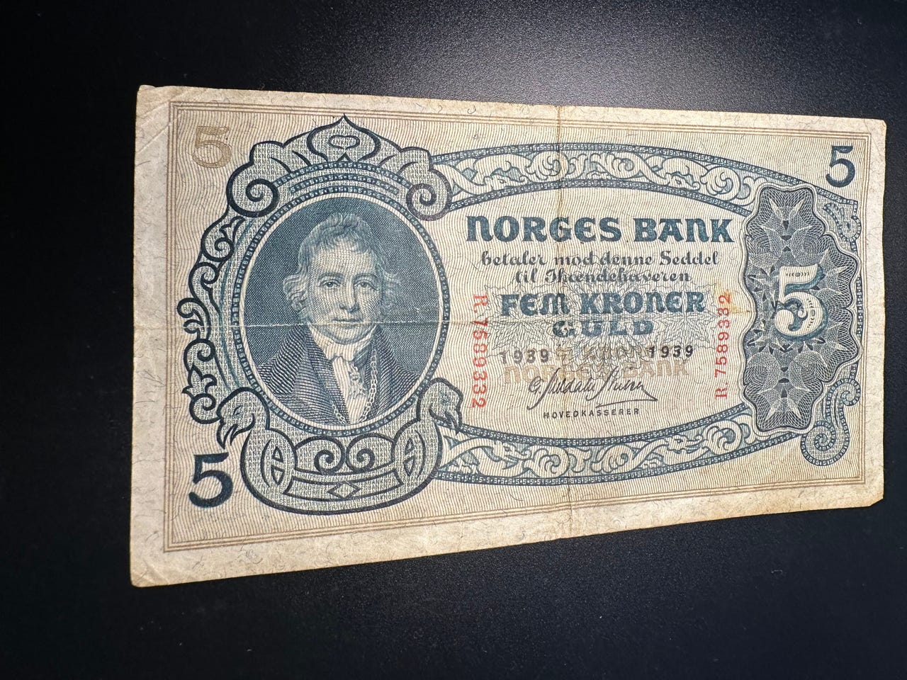 5 kr seddel 1939 - R serie (618 AO) | FINN torget