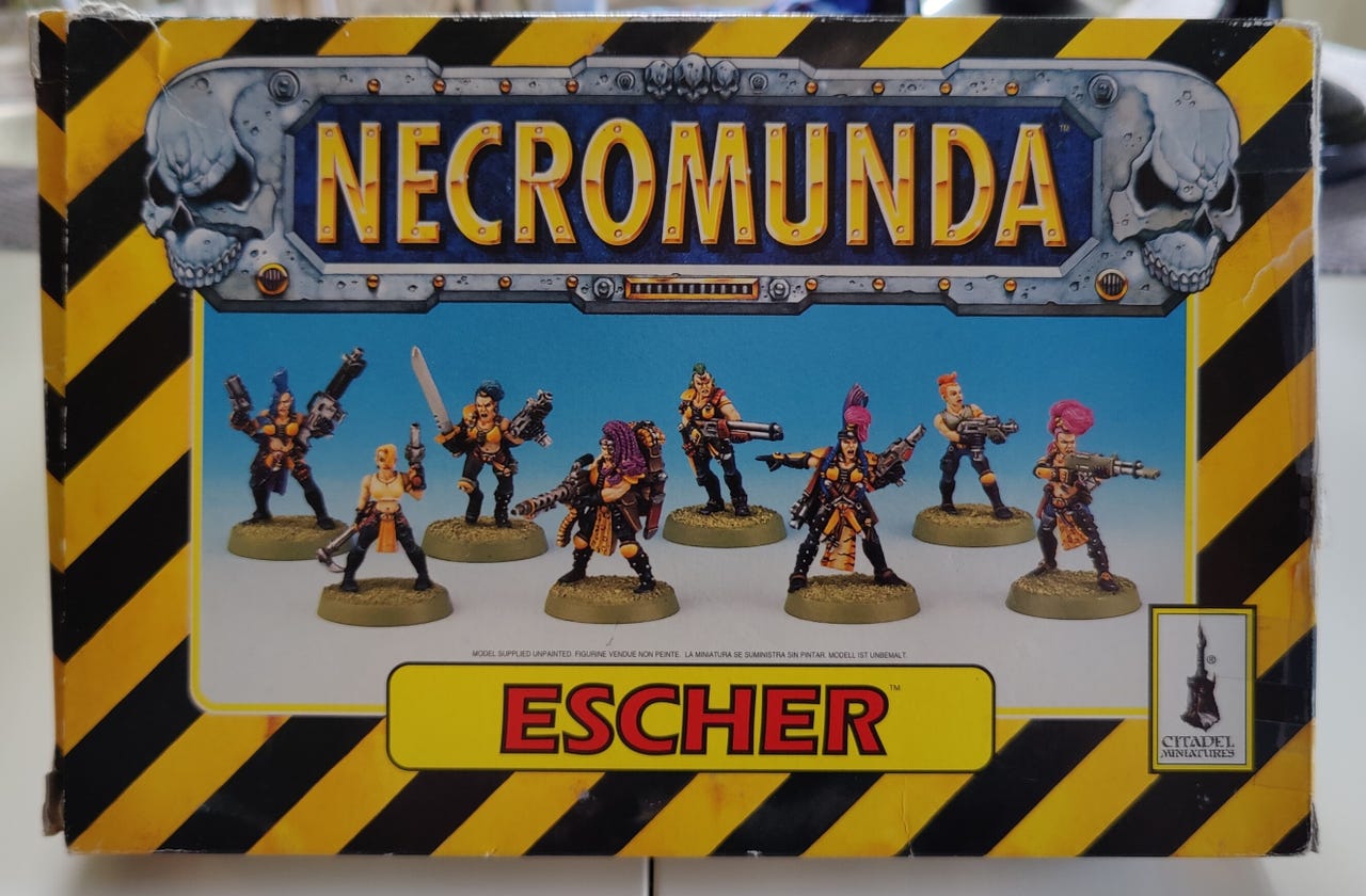 Warhammer 40k - Necromunda Escher gang + Escher blister packs | FINN torget