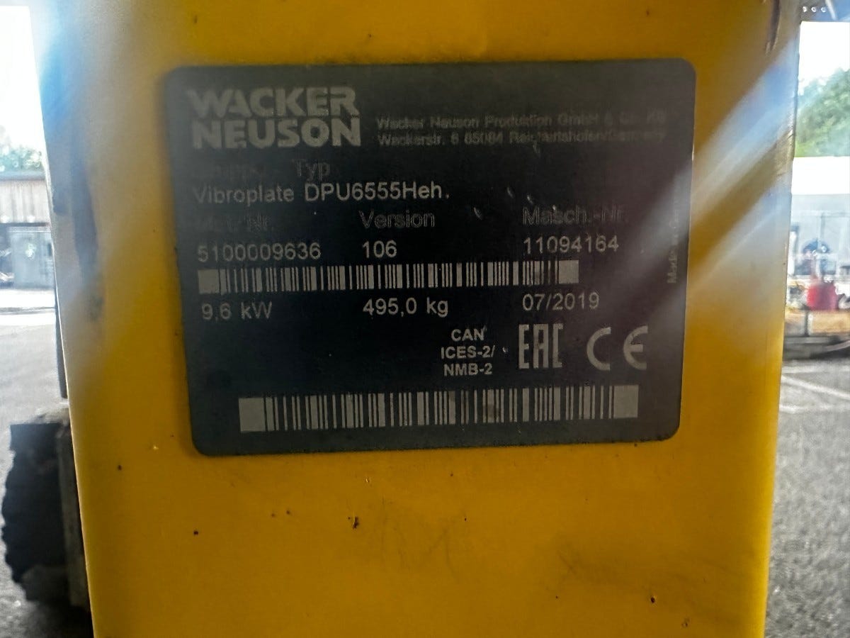 Til salgs: Wacker Neuson DPU 6555 Heh. - 500 KG VIBROPLATE - 2019 ...