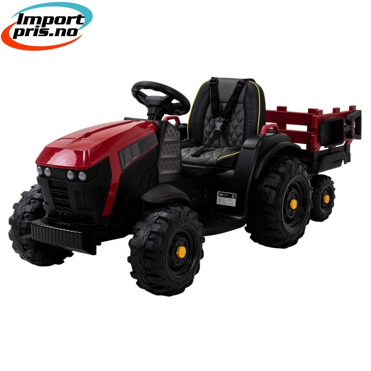 JULESALG - Elektrisk traktor til barn med tilhenger - Rød | FINN-torget