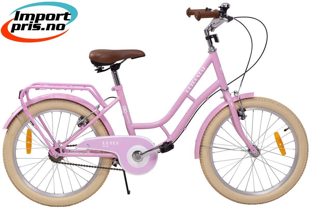TILBUD! Barnesykkel Retrostar 20" - Rosa med bagasjebrett | FINN-torget