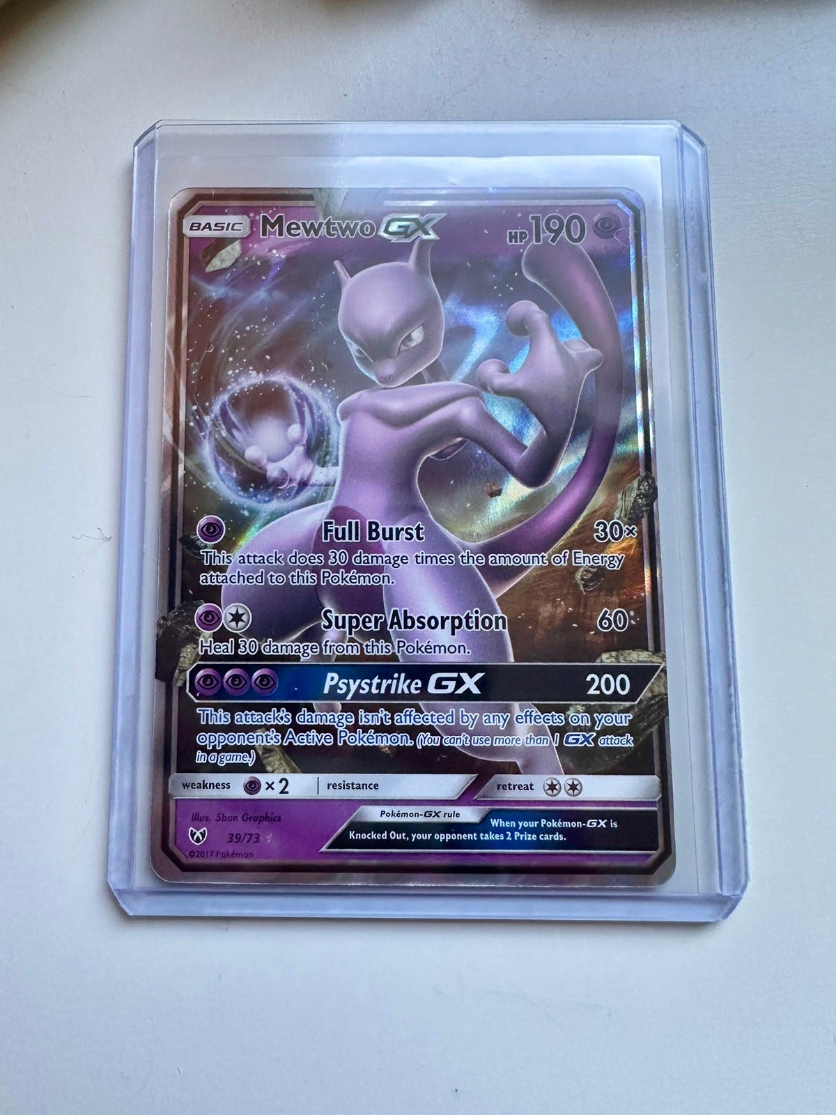 Mewtwo GX ULTRA RARE 39/73 Pokemon SM Shining Legends NM Holo 2017 ...