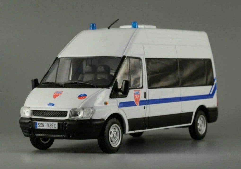 1:43 DeAgostini Politibil Ford Transit CRS Fransk politi | FINN torget