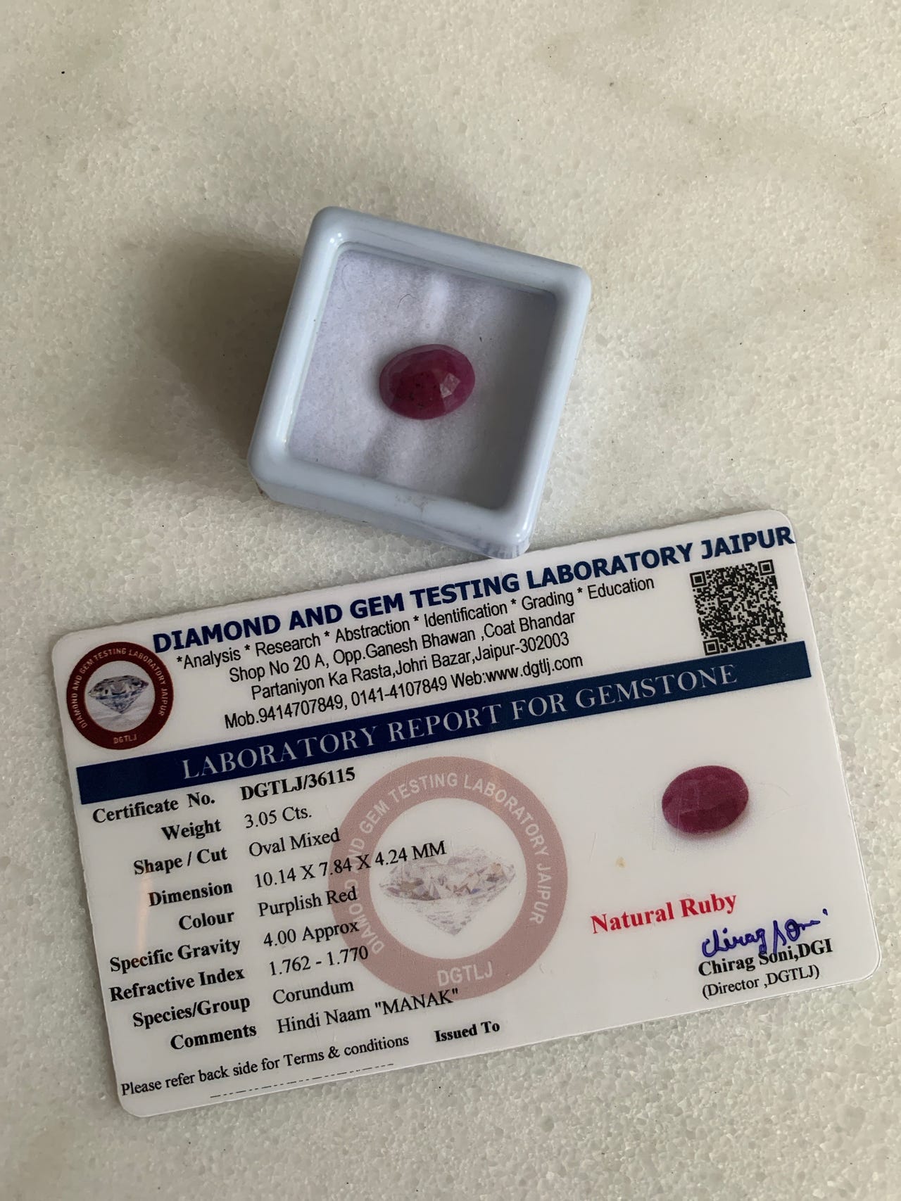 Rubin edelsten, 3.05 cts. Faced cut, Med sertifikat. KUN: 800,- | FINN ...