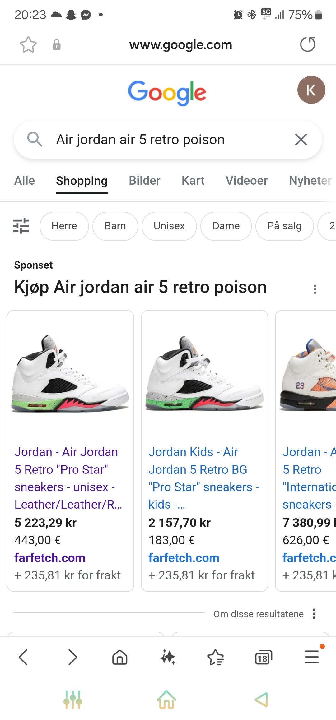 Air Jordan 5 Retro "Pro Star" sneakers | FINN torget