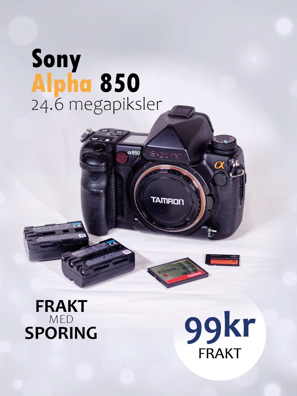 Sony Alpha 850 DSLR 24.6MP (DSLR-A850) A-mount | FINN-torget