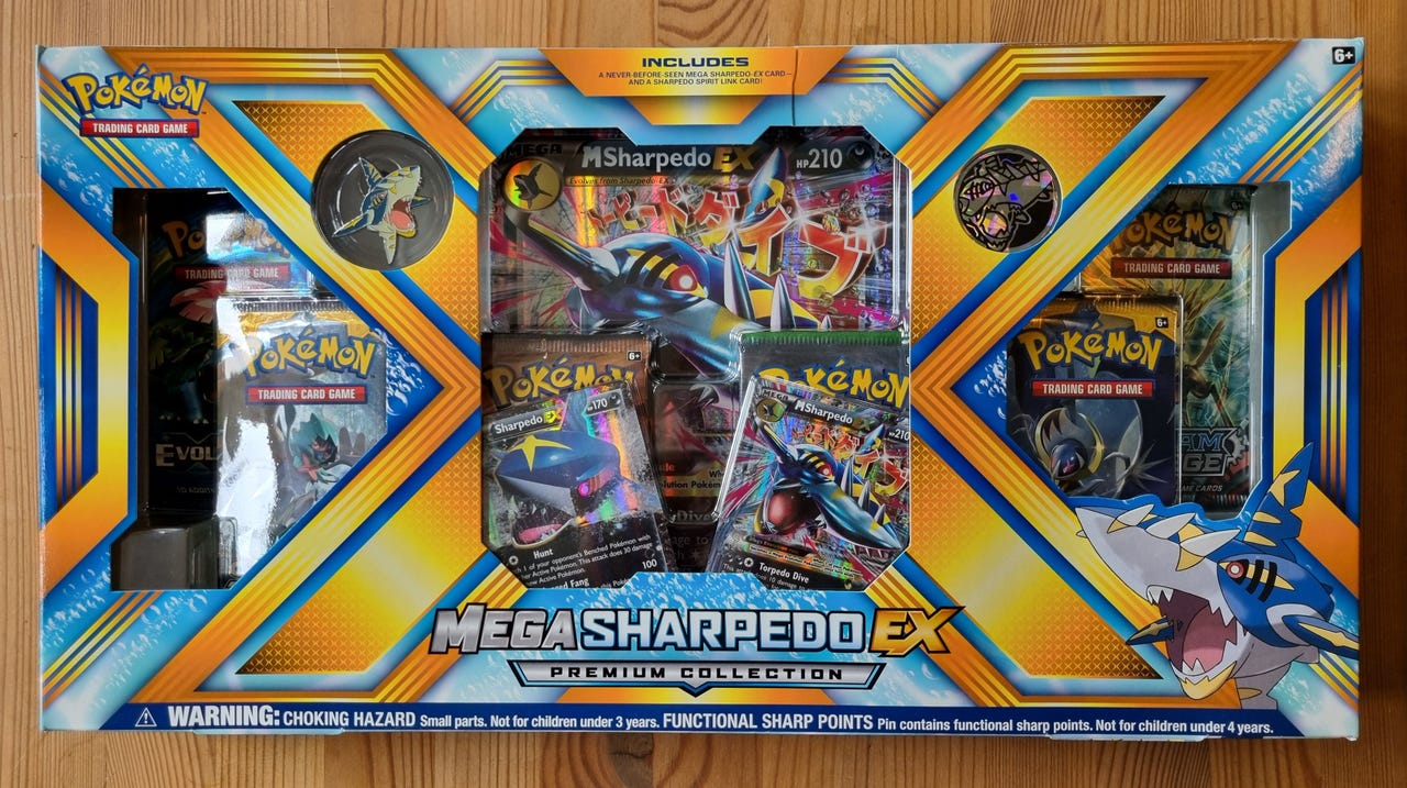 Mega Sharpedo ex premium collection boks 2017 - pokemon | FINN torget