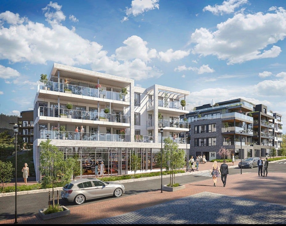 Lys og moderne ny 3-roms hjørneleilighet sentralt på Bekkestua ...