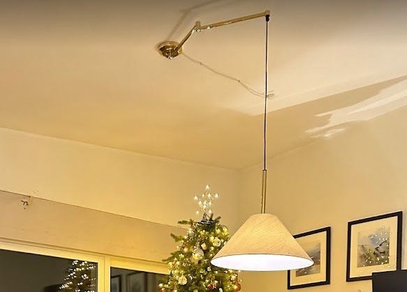 Vintage Høvik Verks Originale Swing Messing Taklampe | FINN-torget