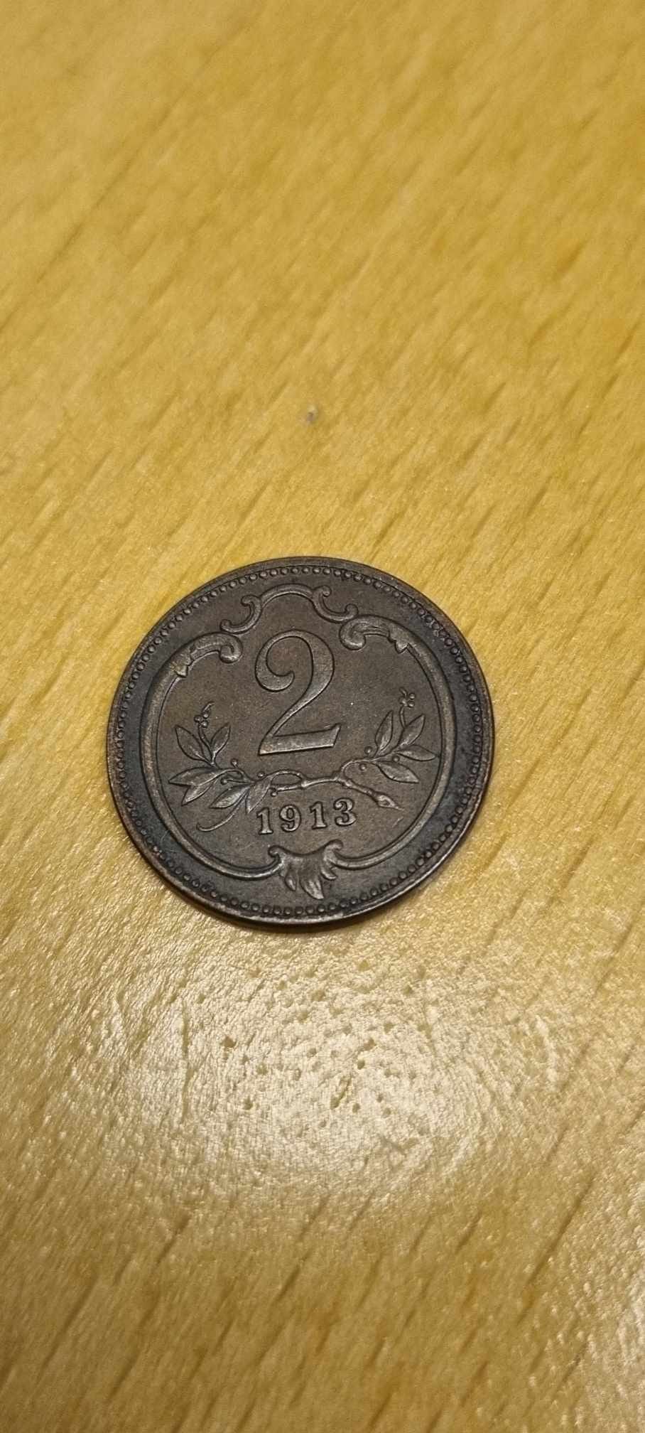 2 heller 1913 Østerrike, pen mynt med myntglans | FINN torget