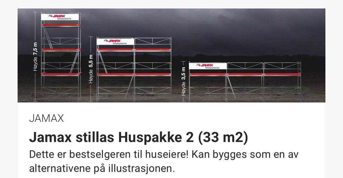 Ønsker Jamax huspakke 2 eller 3, Gavlpakke eller fasadepakke pent brukt ...