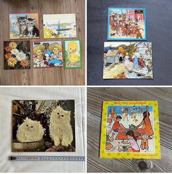 9 stk gamle Puslespill fra Åsmund S. Lærdal, Stavanger | FINN-torget