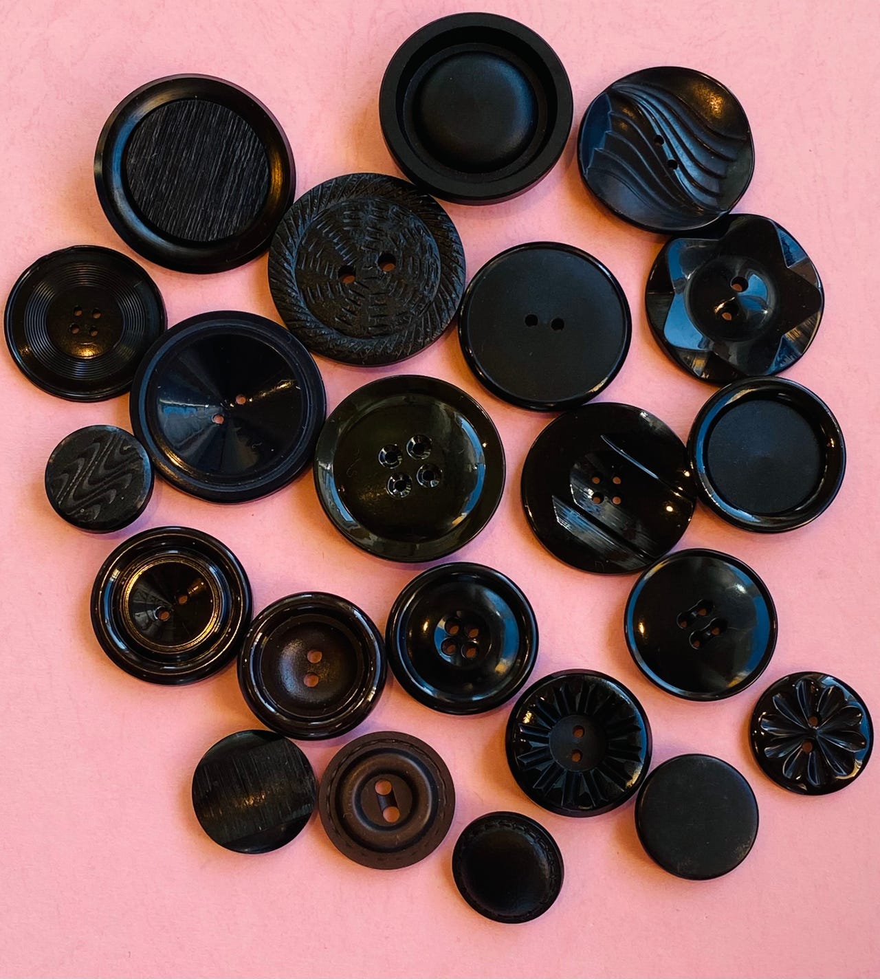 Store svarte knapper samling lot vintage retro 22 stk. | FINN-torget