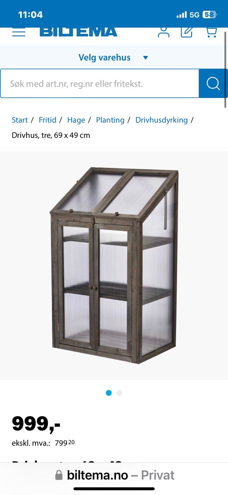 Lite Drivhus til vegg | FINN-torget