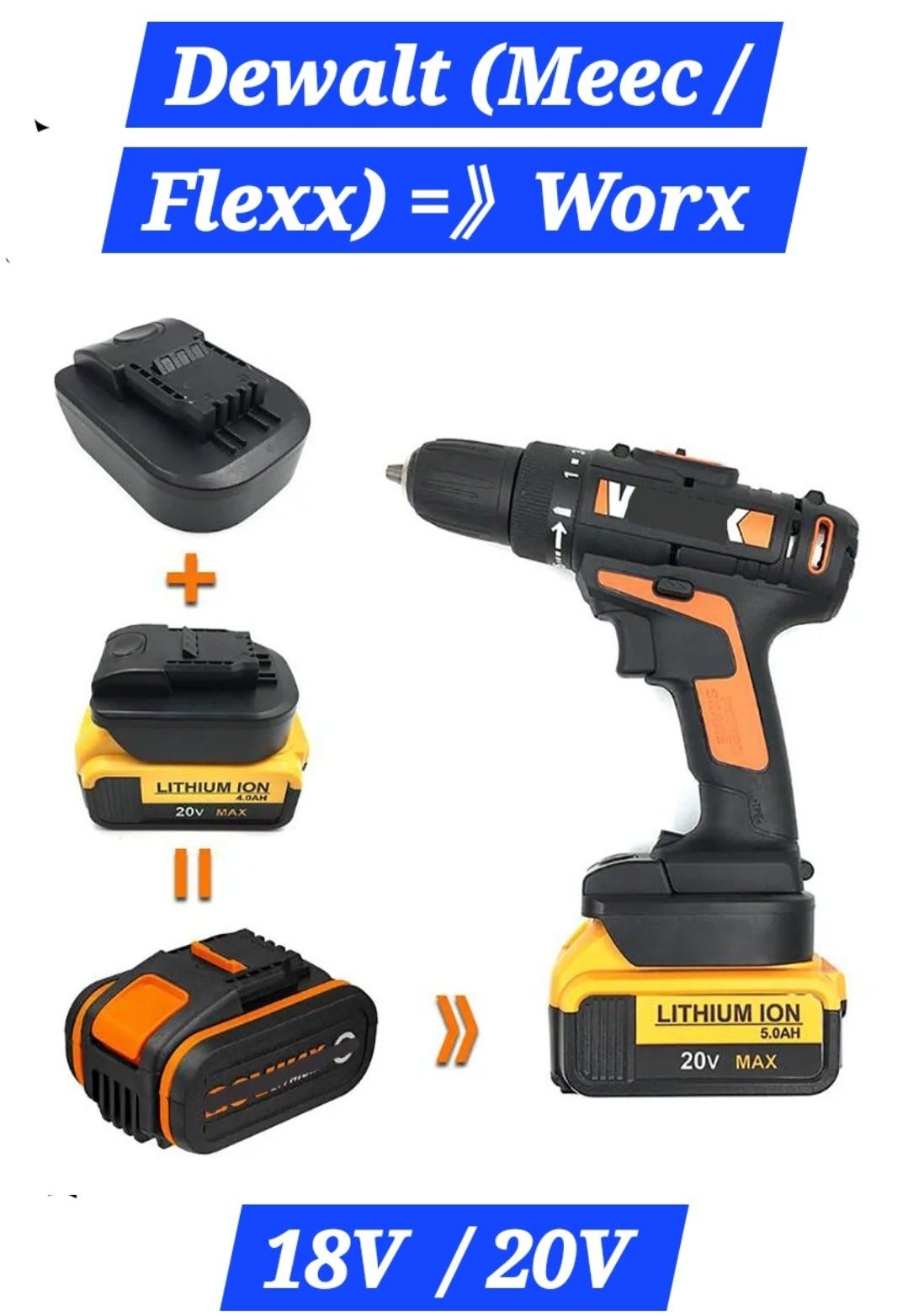 18V / 20V - Dewalt/ *Meec / *Flexx =》 Worx | FINN torget