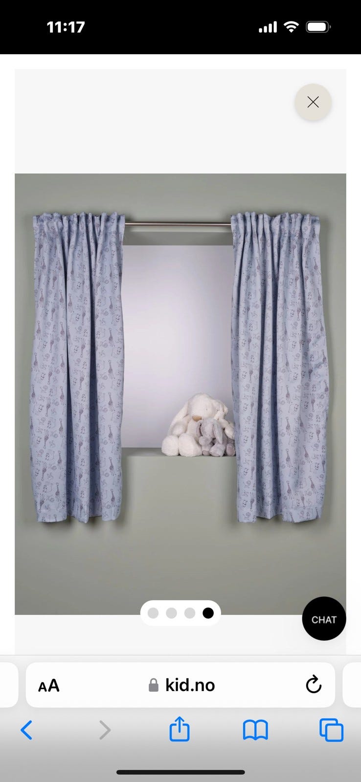 Gardiner til barnerom, Lysdempende gardin lys blå - bredde 140 cm, høyde 160 cm | FINN torget