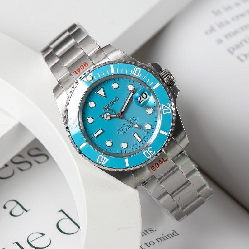 Oyster Perpetual Seiko mod (blue dial) | FINN-torget