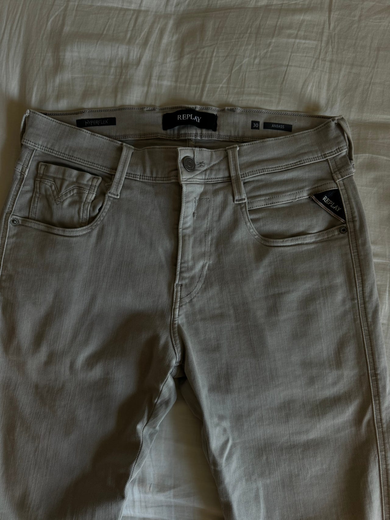 Replay Anbass Hyperflex X.Lite 5-Pocket Pants Sand 30x32 | FINN-torget