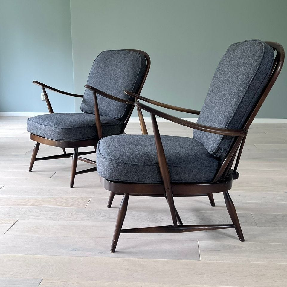 Retro Ercol Easy chair Mod 335 med ny tekstil fra Kvadrat | FINN-torget