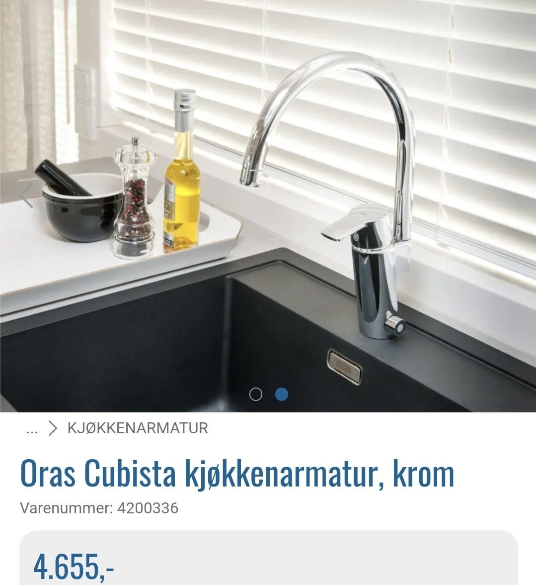 Oras Cubista kjøkkenarmatur, krom | FINN-torget