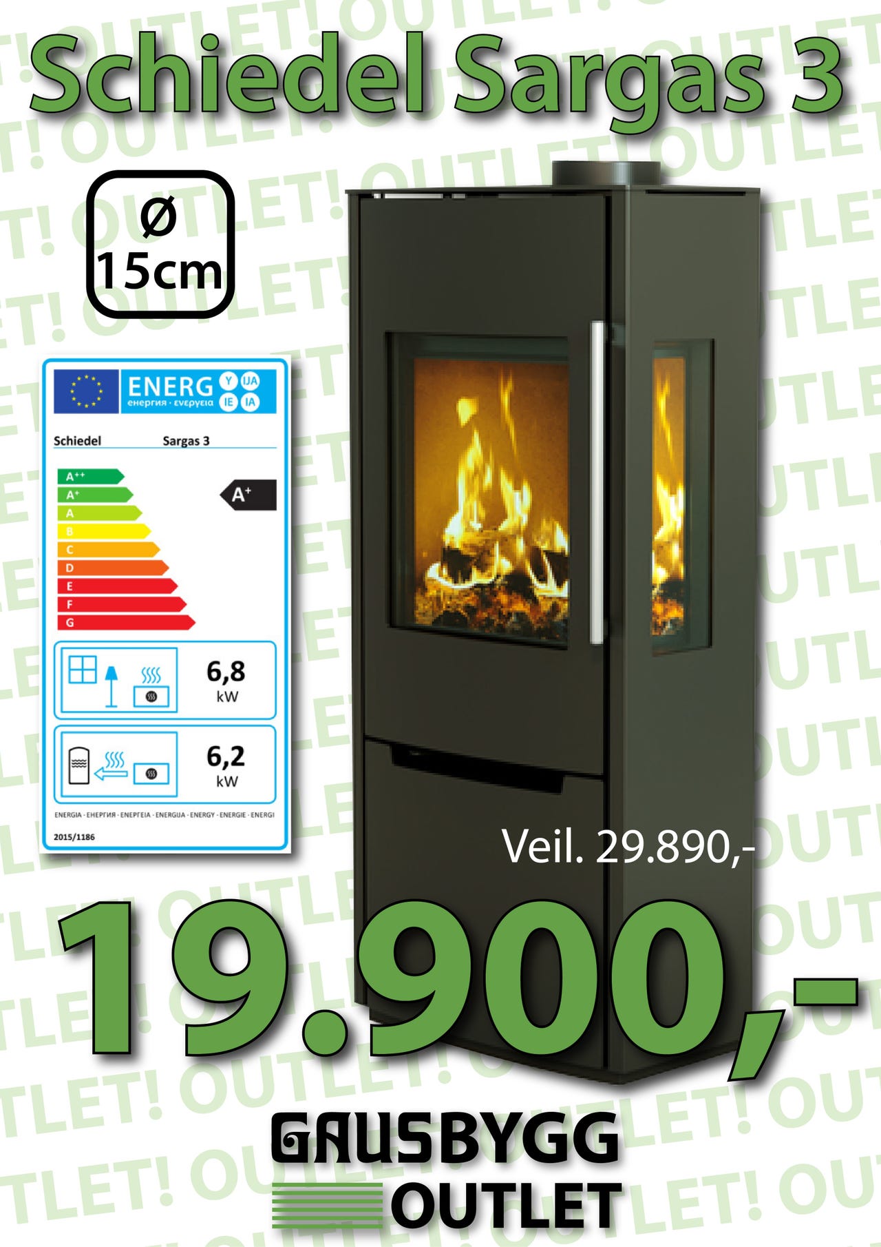 Schiedel Sargas 3 ovn til kun 19.900,- | FINN-torget