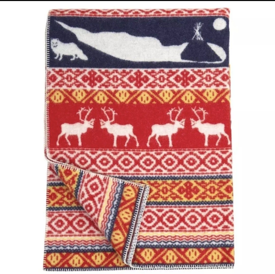 Sarek ullpledd med samisk mønster | FINN-torget