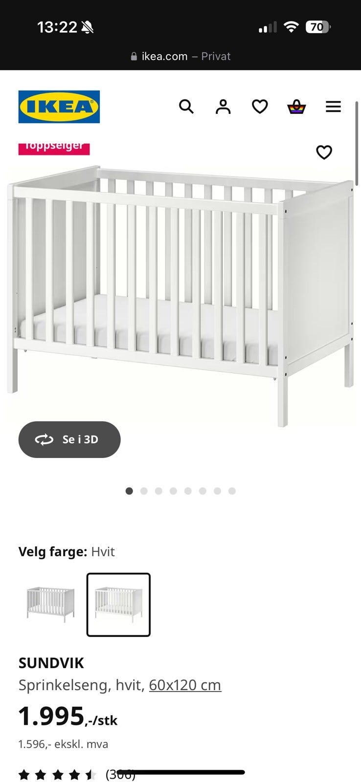 Sundvik sprinkelseng med 3d madrass | FINN-torget