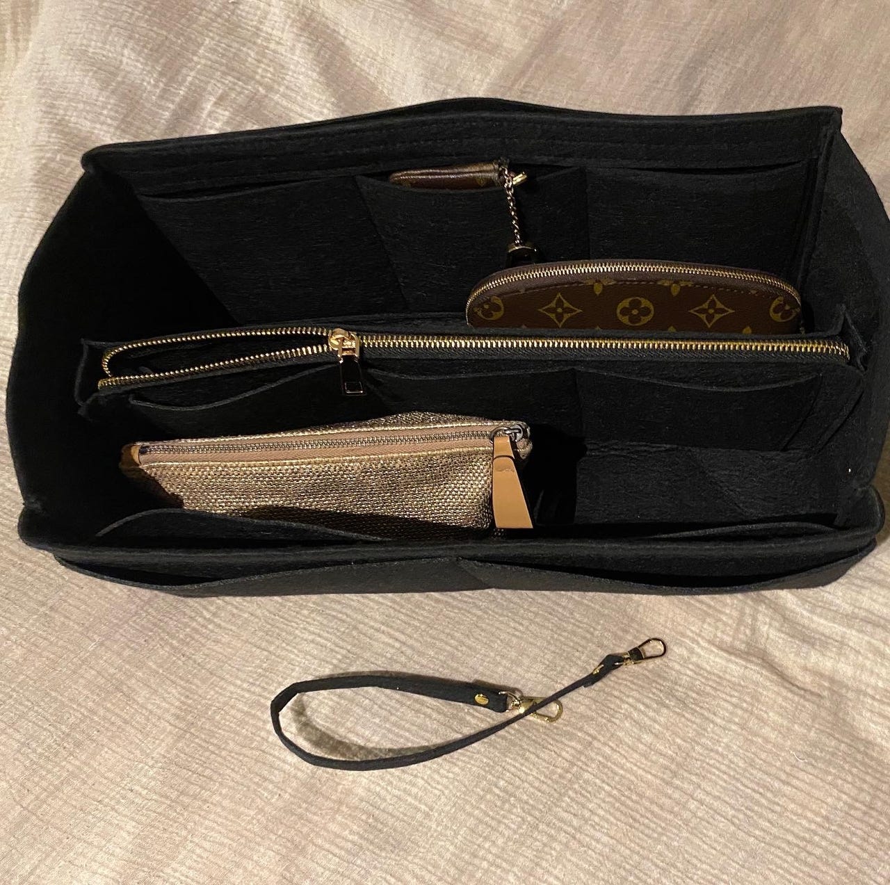 Ny sort purse liner organizer til Hermes Garden Party 36 | FINN-torget