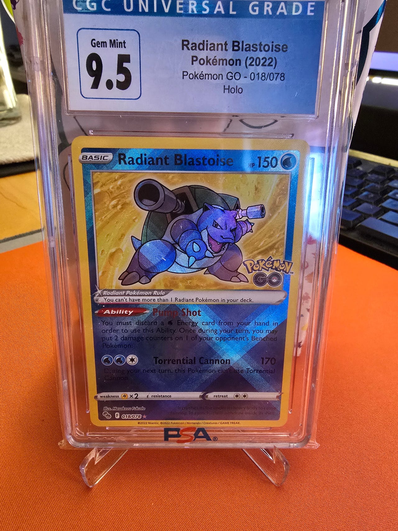 Radiant Blastoise- Pokémon GO- CGC 9.5 | FINN-torget