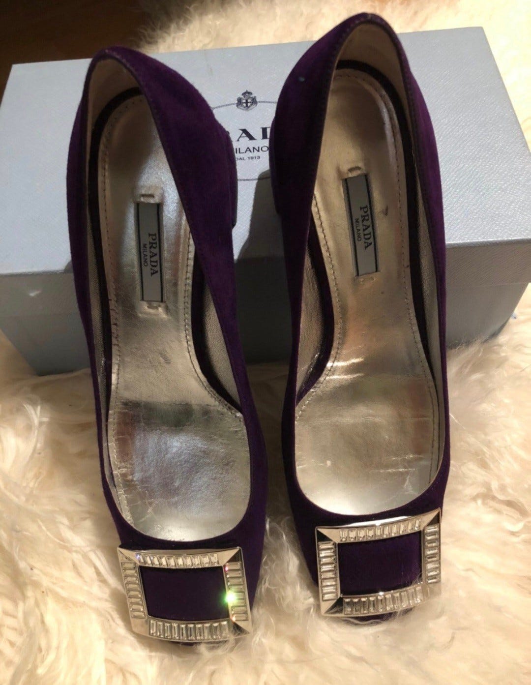 Prada deep purple velour sko 40 | FINN-torget