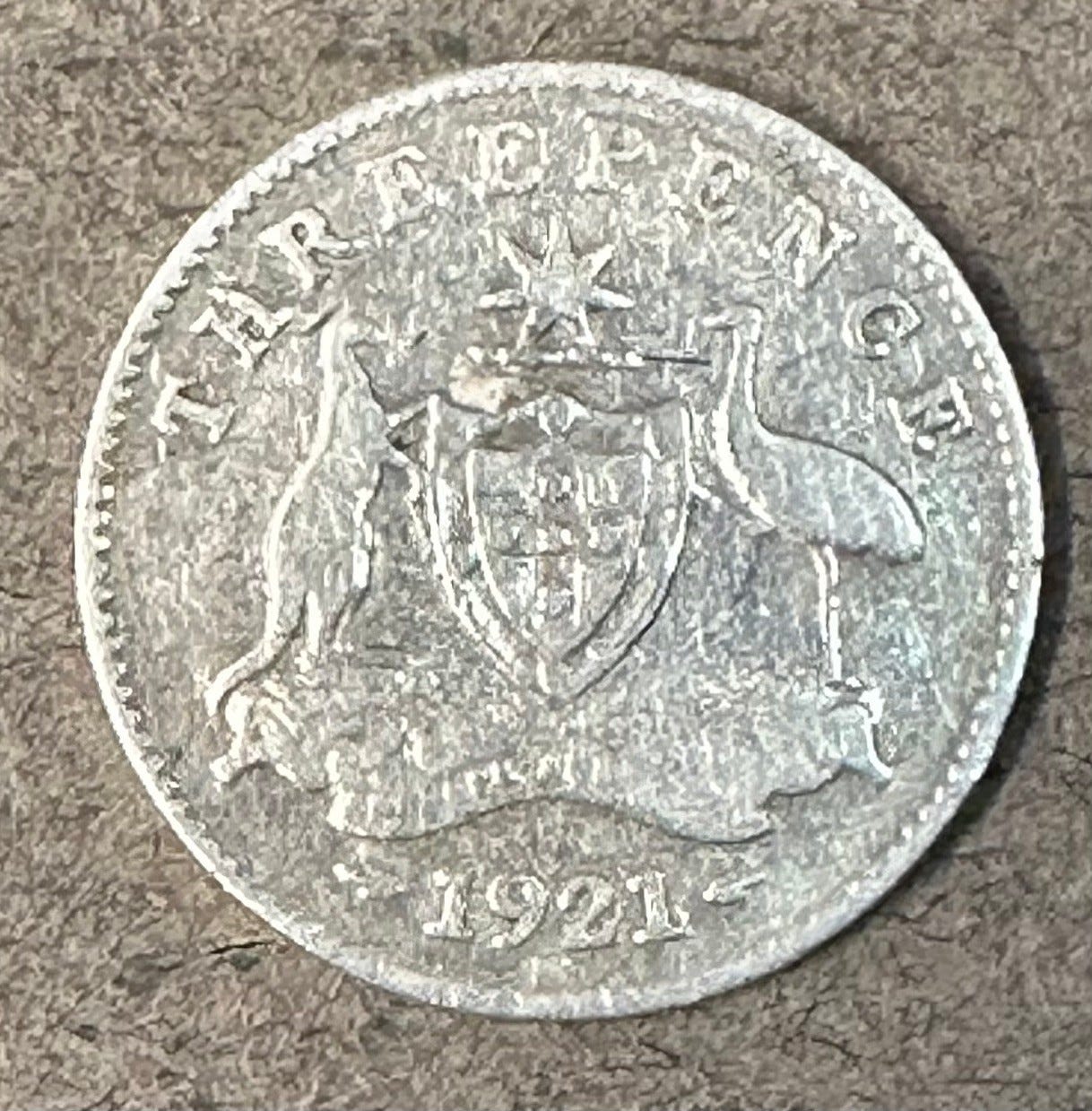 Australia Three Pence 1921 - 925SØLV (3469 AÆ) | FINN-torget