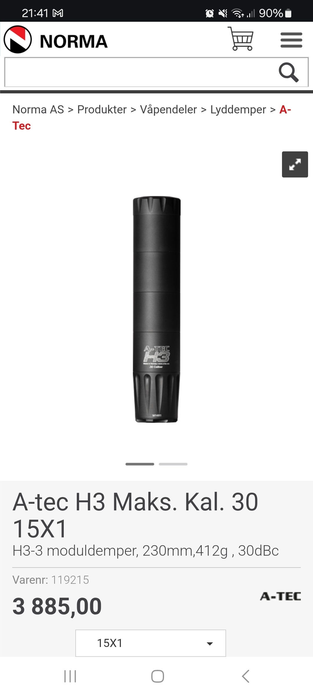 A-tec H3 maks Kal. 30 15X1 | FINN-torget