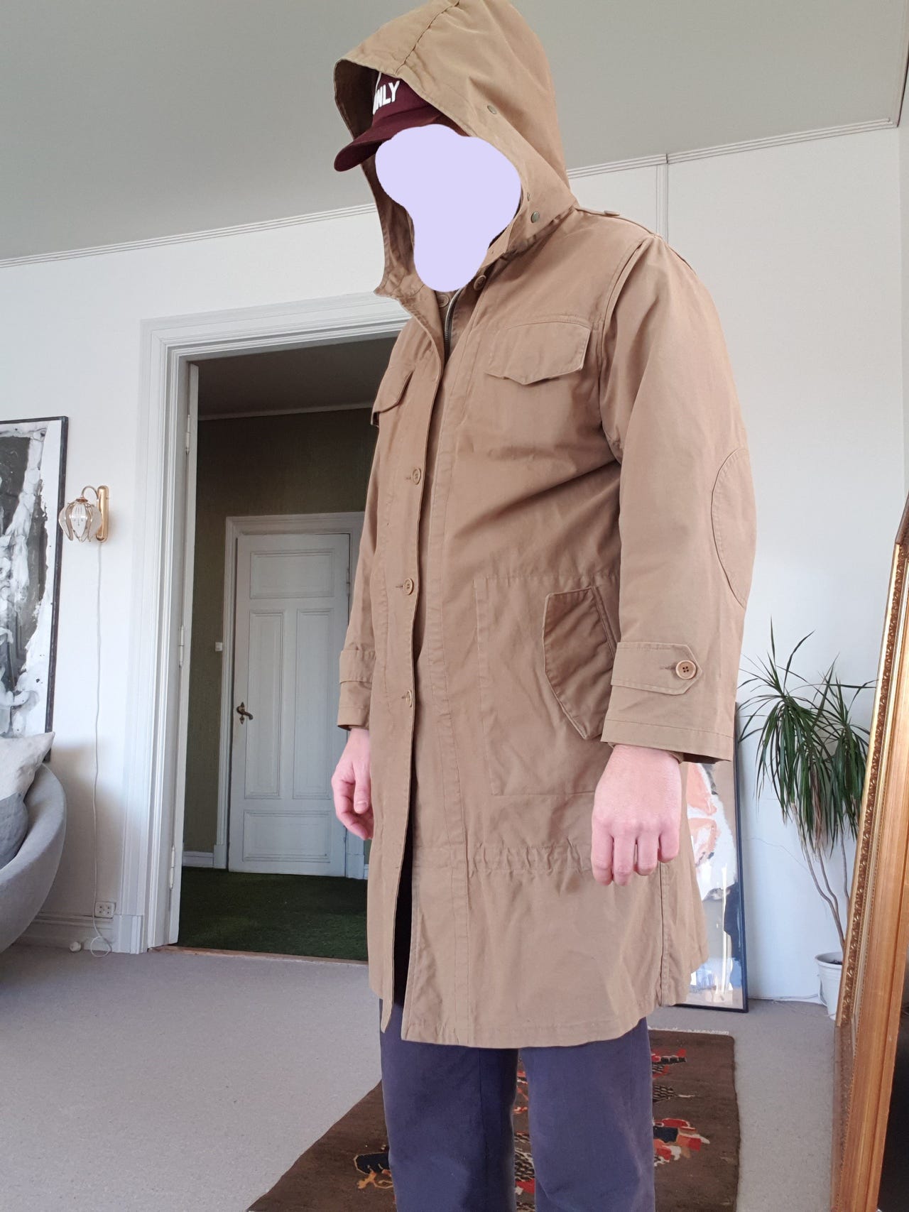 Helmut Lang Lined Bondage Backpack Parka original fra 1999 kolleksjon ...