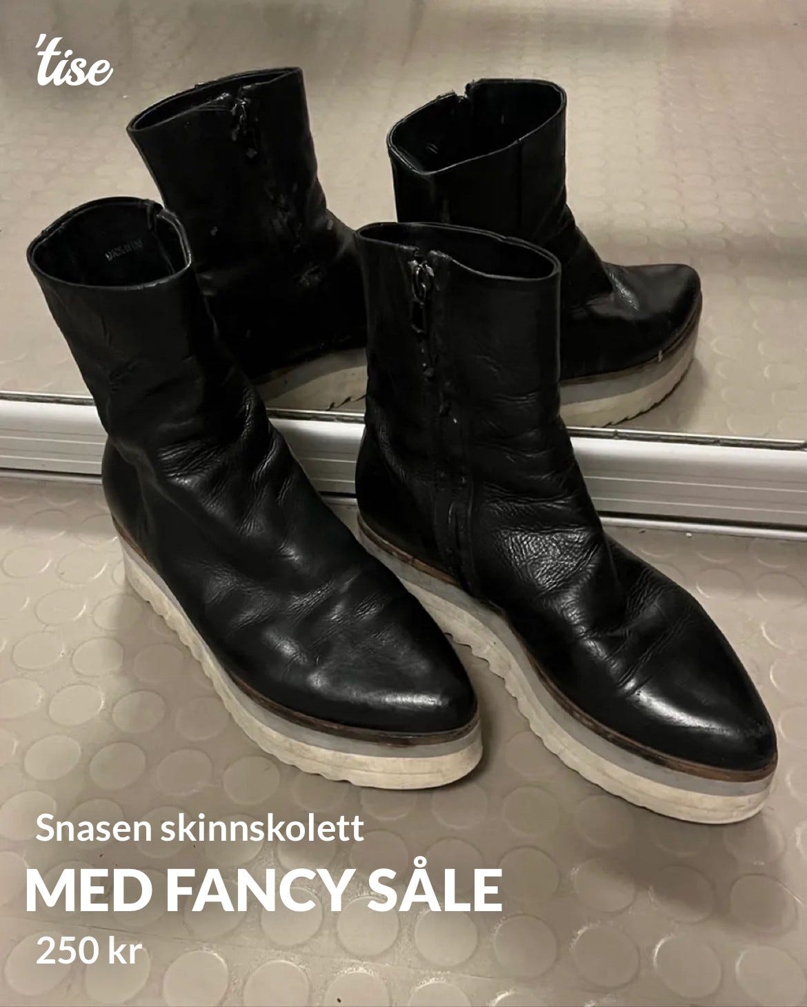 Snasen skinnskolett med fancy såle | FINN-torget