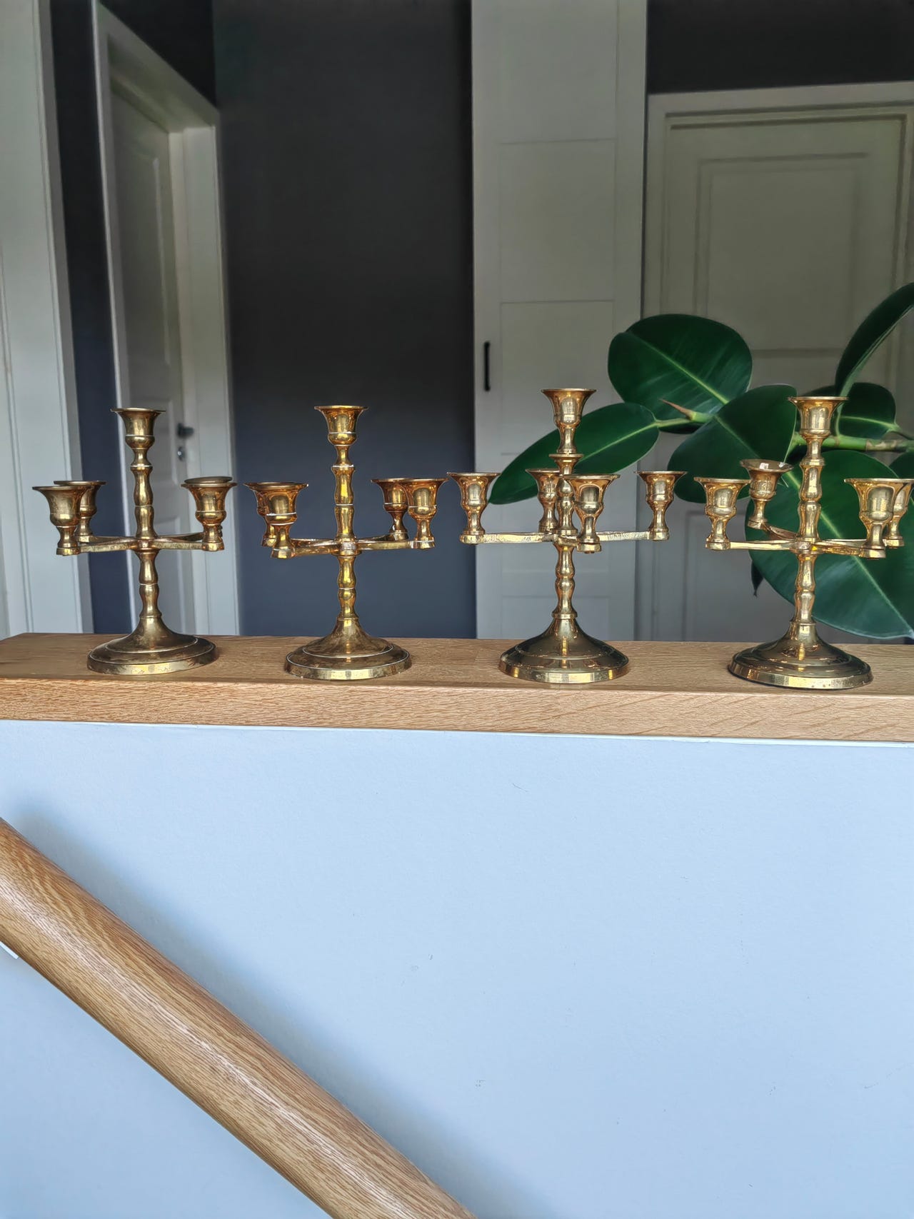 Lysestaker /kandelaber I messing. 5-armet KANDELABER. | FINN-torget