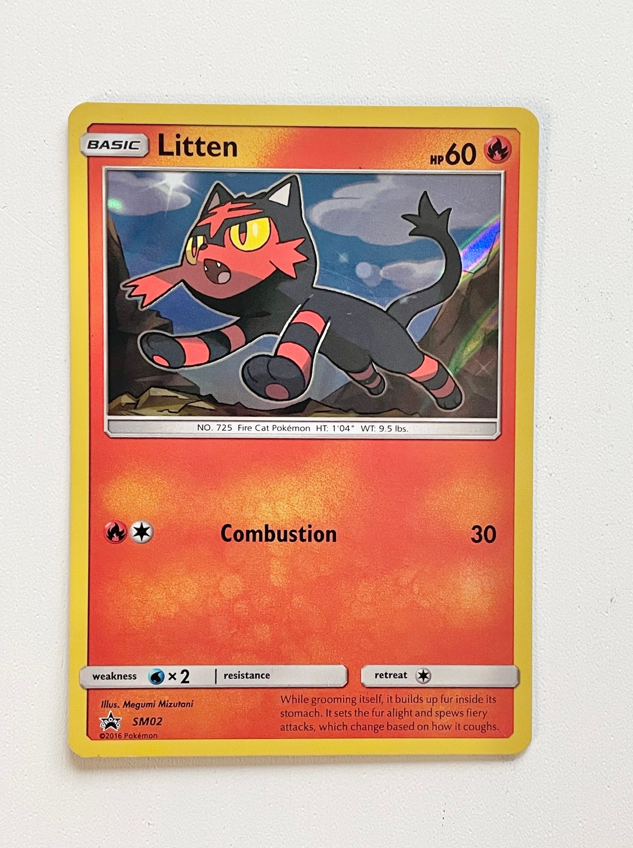 Pokémon kort: Litten SM02 Holo (Promo). | FINN-torget