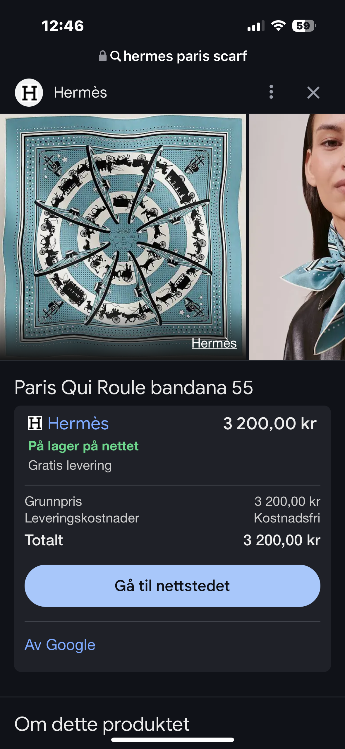 Hermes skjerf Paris | FINN-torget