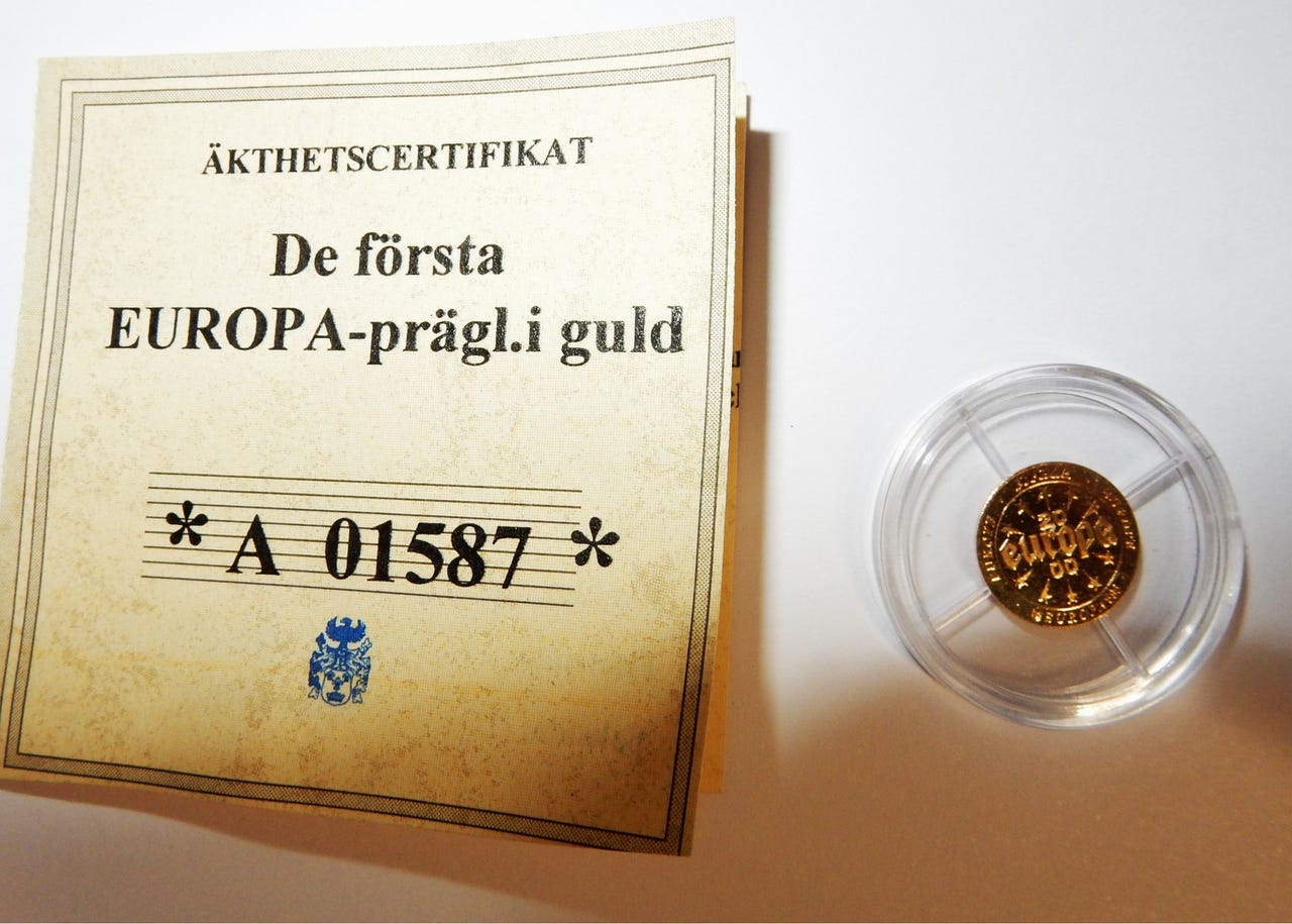 Første Europa produserte gull mynt i 2000 ( 14 K ) | FINN-torget